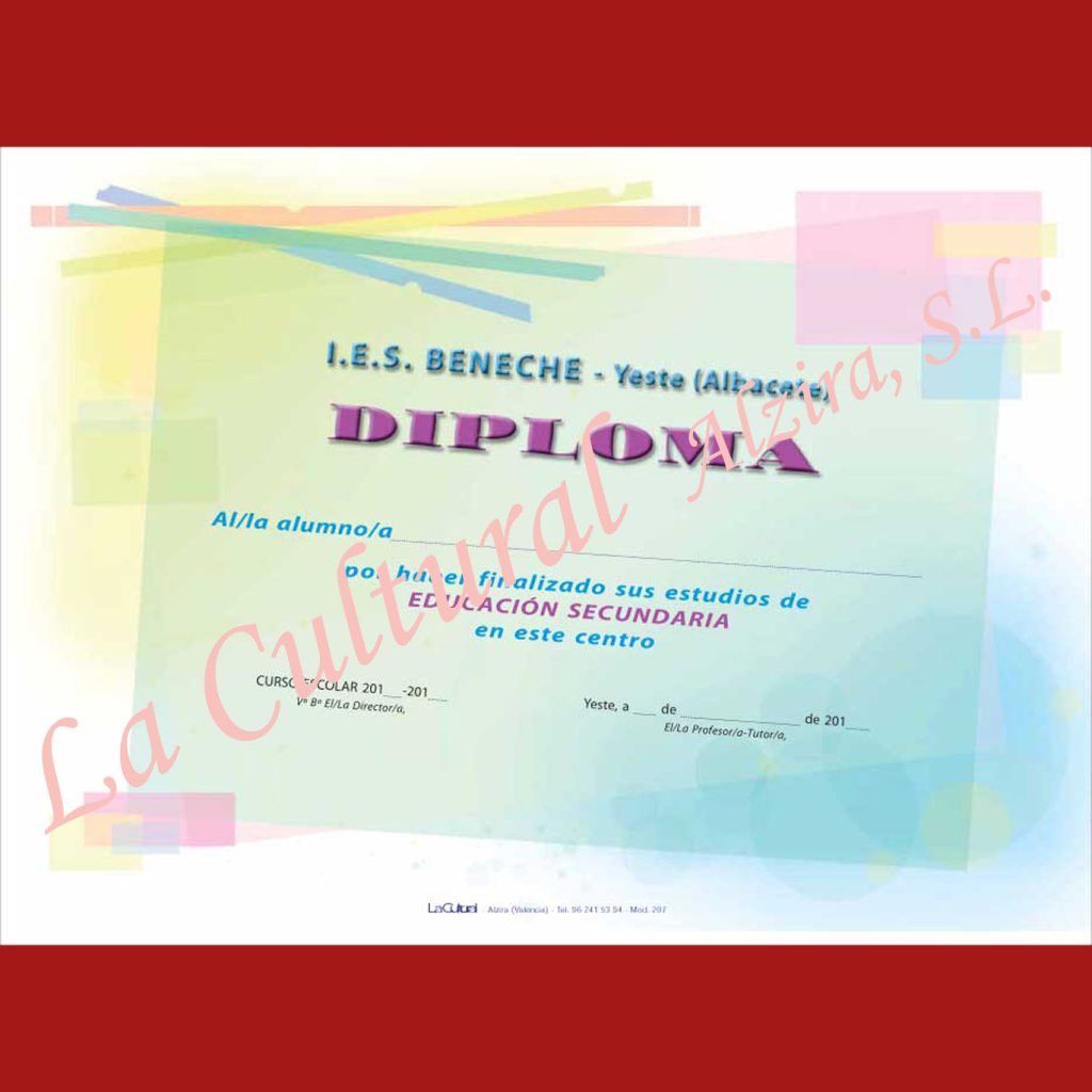Diploma Mod. 207 – LA CULTURAL